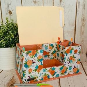 Desk Organizer, Desk Caddy, Desk Pad, Floral Decor, Desk Set, Floral ...