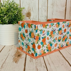 Desk Organizer, Desk Caddy, Desk Pad, Floral Decor, Desk Set, Floral ...