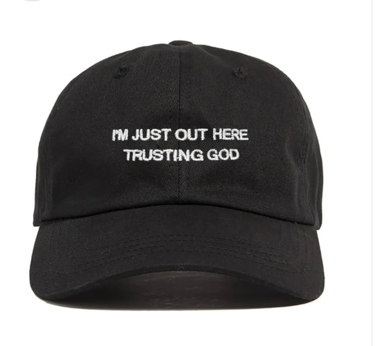 Trusting God Dad Hat in Black Cap - Etsy