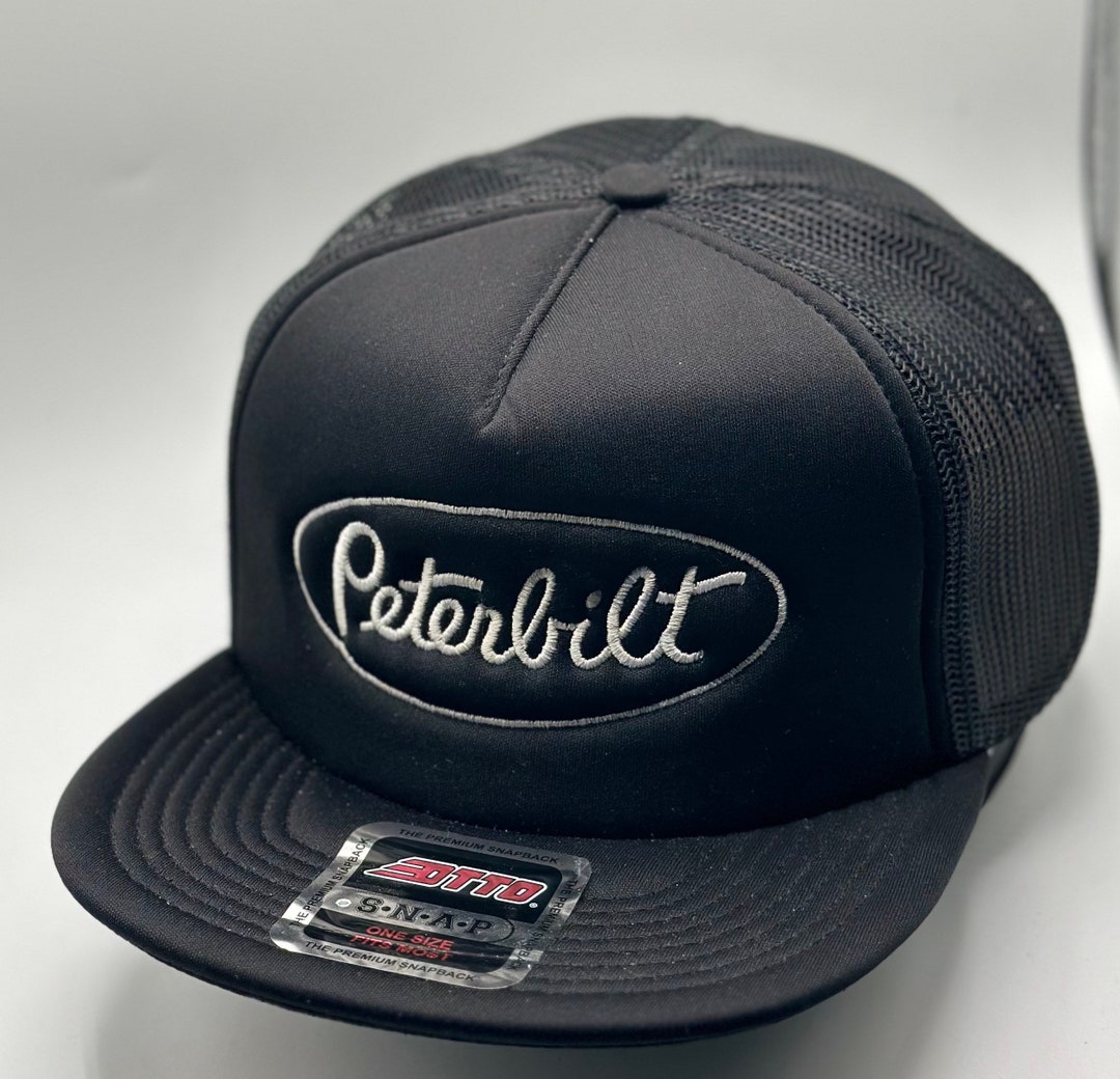 Peterbilt Foam Trucker Cap Hat Dad Gift Black on Black Snapback - Etsy