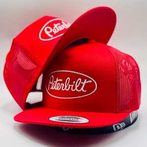 Peterbilt Diesel Trucker Hat Cap Flat Bill Embroidered for Mens Hat ...