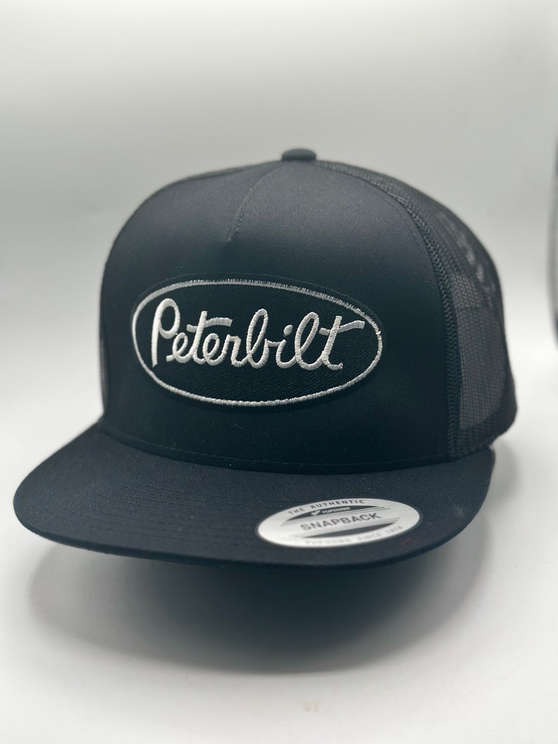 Peterbilt Embroidered Flat Bill Trucker Hat - Etsy
