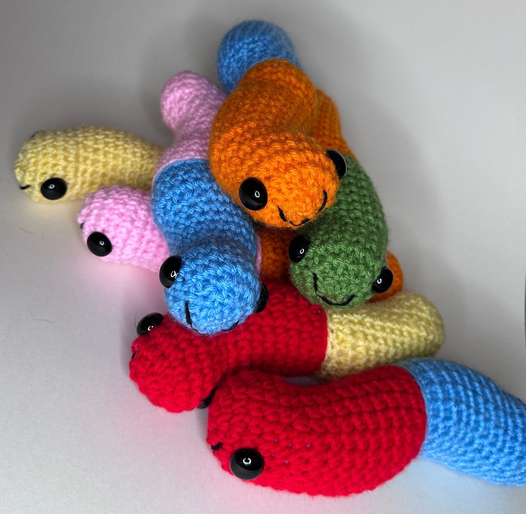 CROCHET PATTERN - Gummy Worm Amigurumi Toy - Stuffed Toy Gift PDF ...