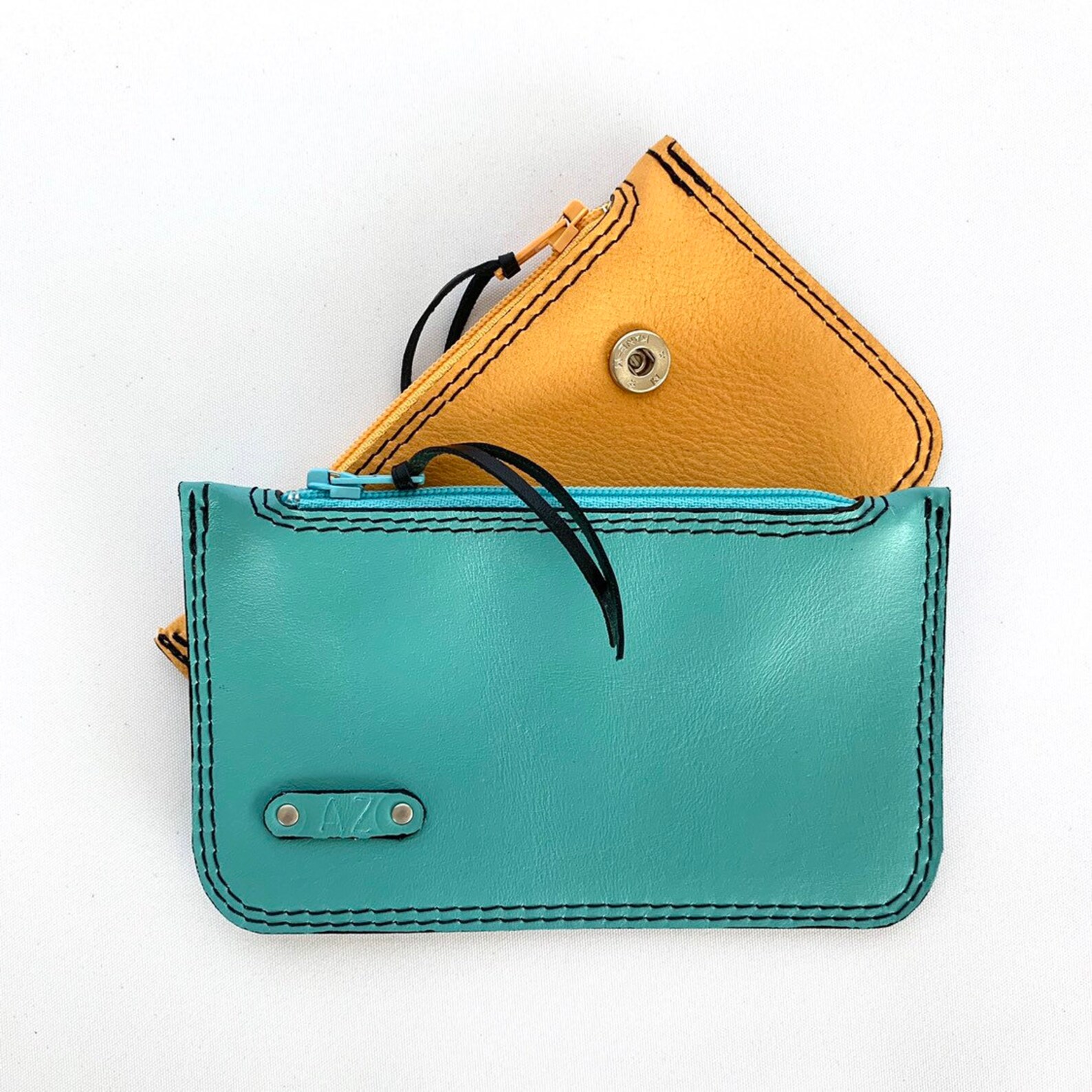 Elliot Coin/card Pouch: Turquoise Blue | Etsy