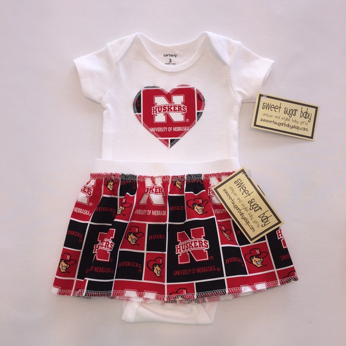 Nebraska Huskers Heart Onesie and Skirt - Etsy