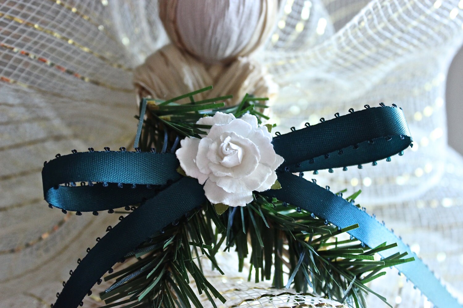 Christmas Tree Topper Raffia Angel Tree Topper Cream & - Etsy