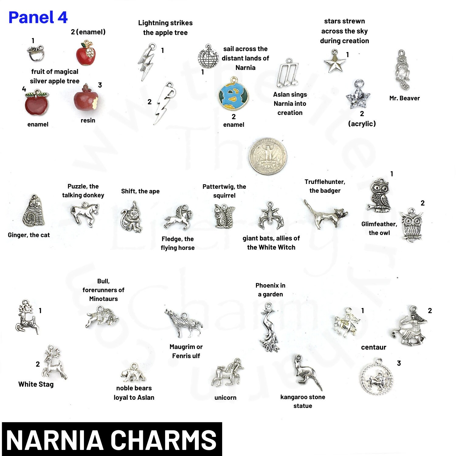 NARNIA Theme Charms CS Lewis Gifts Narnia Pin Chronicles of | Etsy