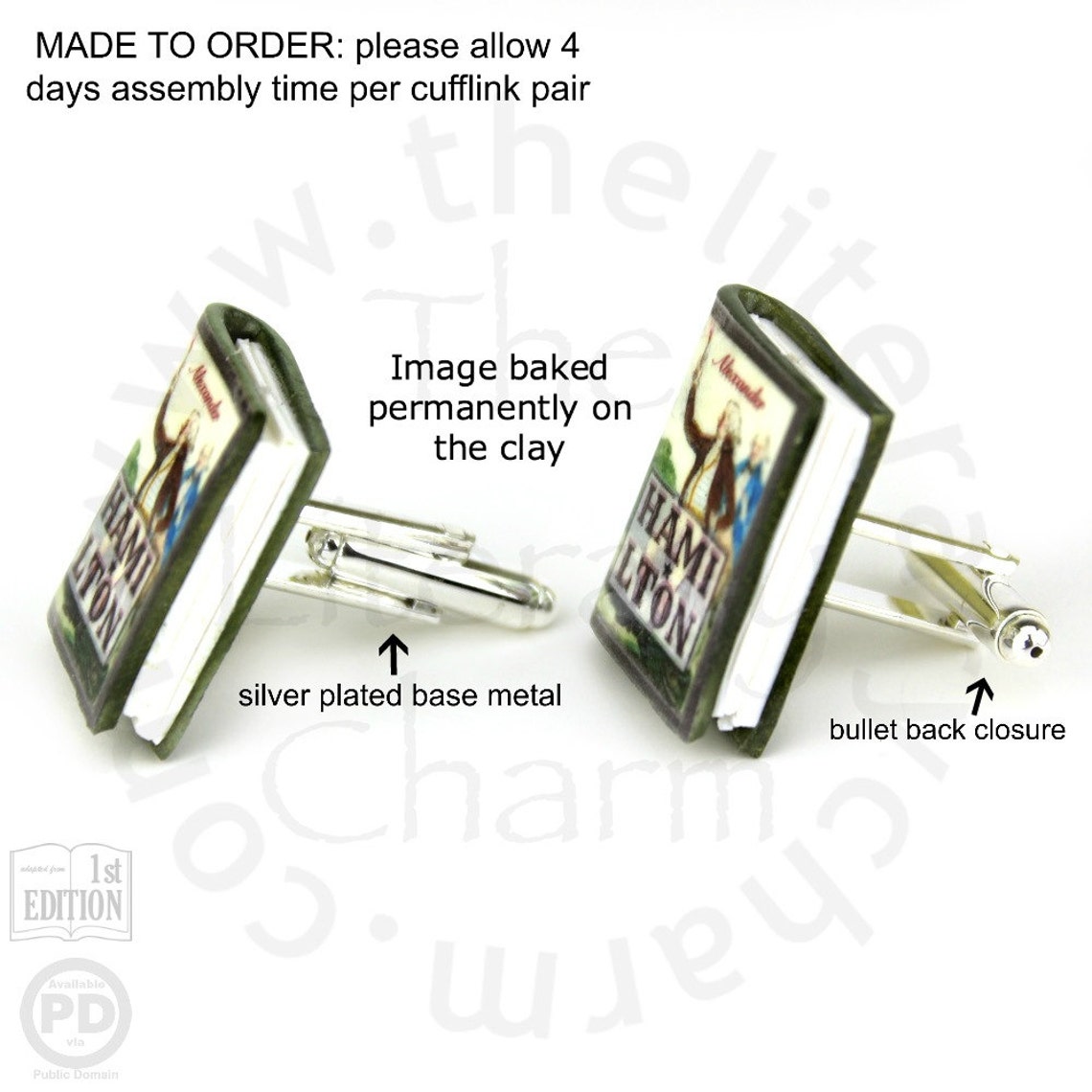 Alexander Hamilton Mini Book Cufflinks | Personalized Broadway Musical ...