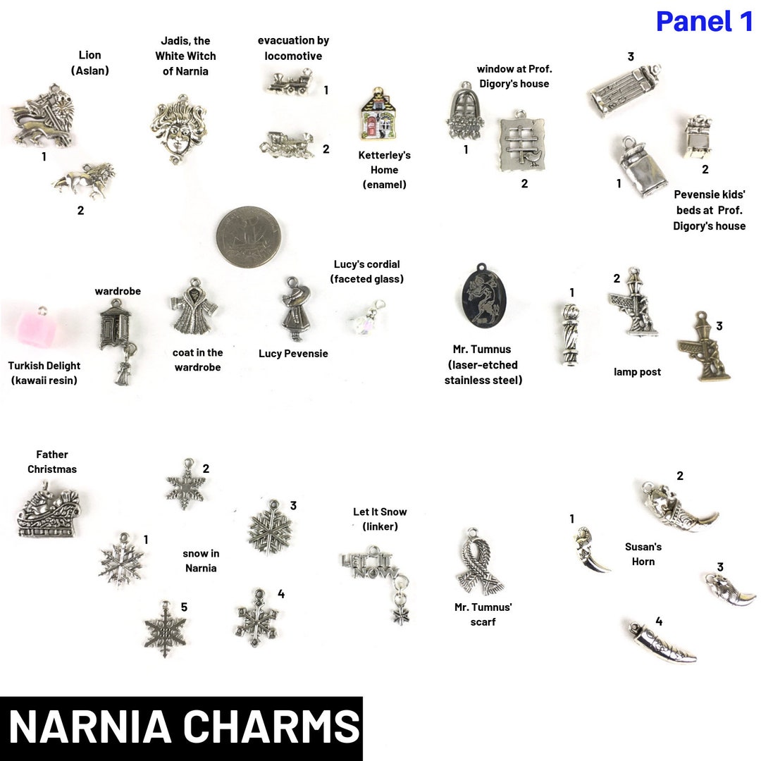 NARNIA Theme Charms, CS Lewis Gifts, Narnia Pin, Chronicles of Narnia ...