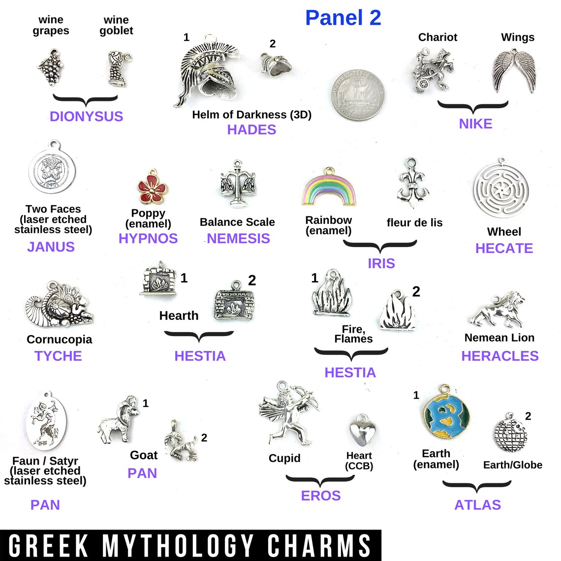 GREEK MYTHOLOGY Charms Greek Gods Demigods Goddesses Costume | Etsy