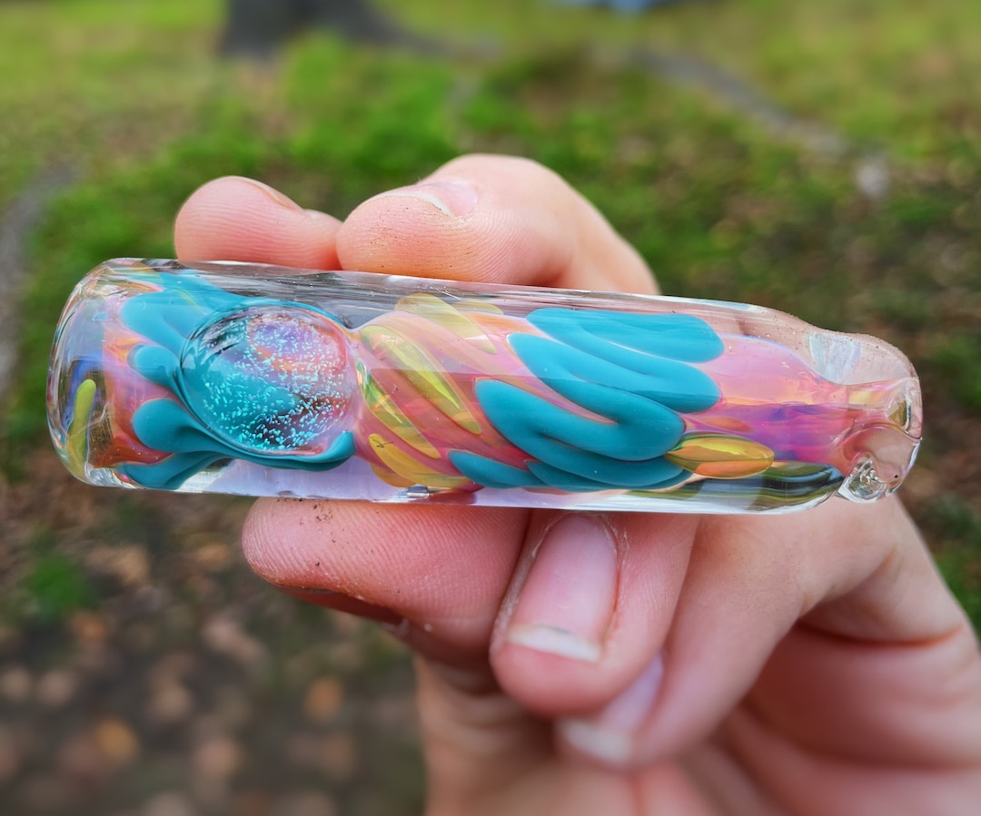 Aqua and Pink Color Changing Chillum - Etsy