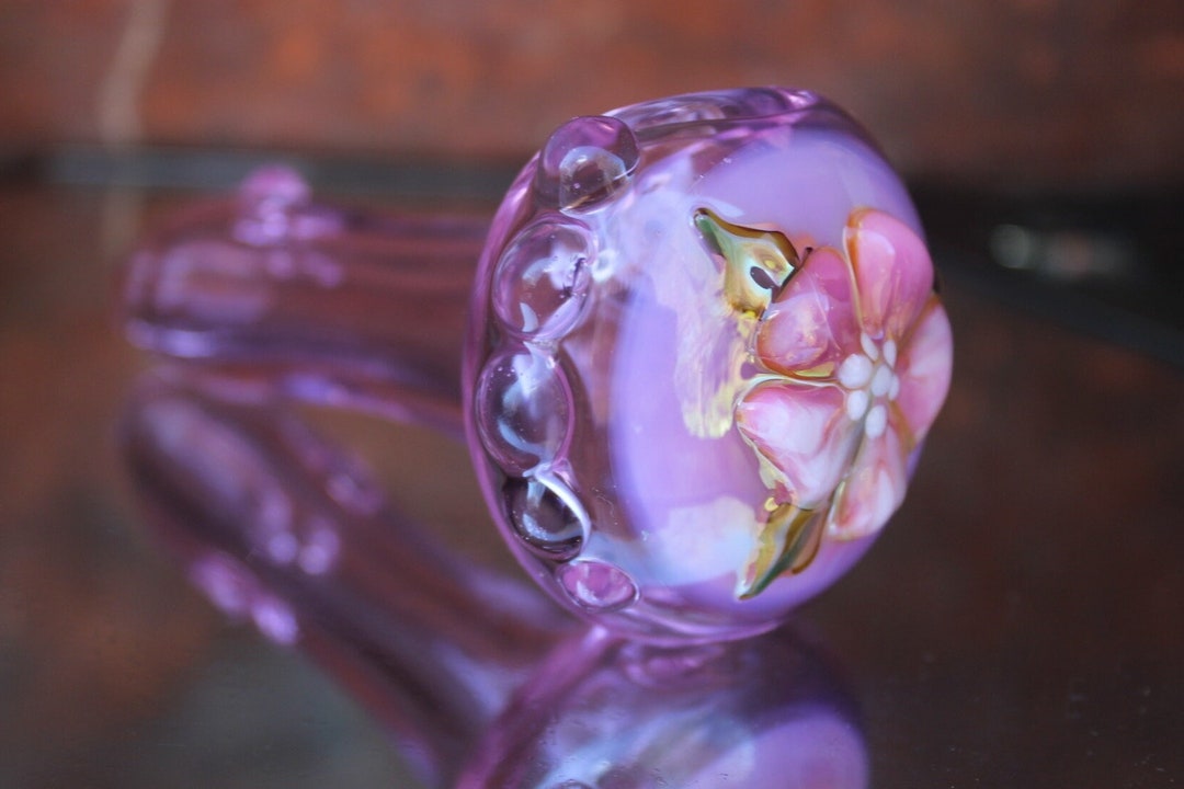 Wild Rose Pink Glass Pipe - Etsy