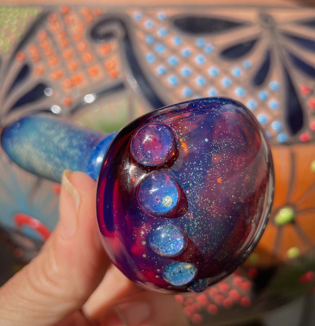 Glass Smoking Pipe - Aurora Borealis Amber - Etsy