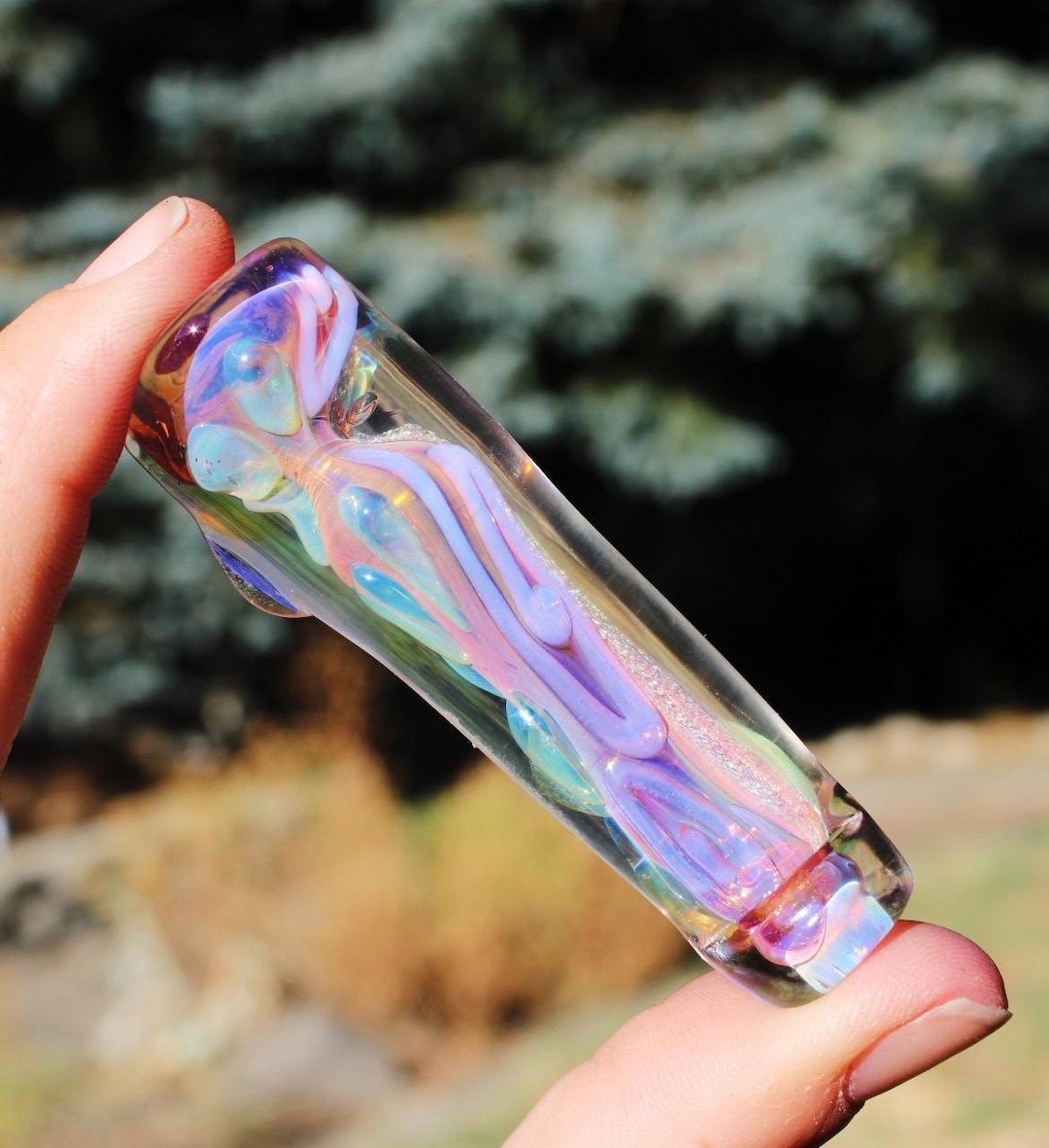 Sparkling Color Changing Rock Solid Chillum - Etsy