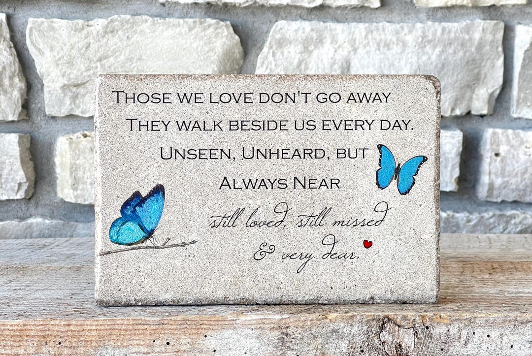 Butterfly Personalized Memorial Stone. 6x9, 9x12 Tumbled Concrete Paver ...