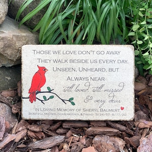 6x9 Memorial Stone With Cardinal. PERSONALIZED Memorial Gift for Home ...
