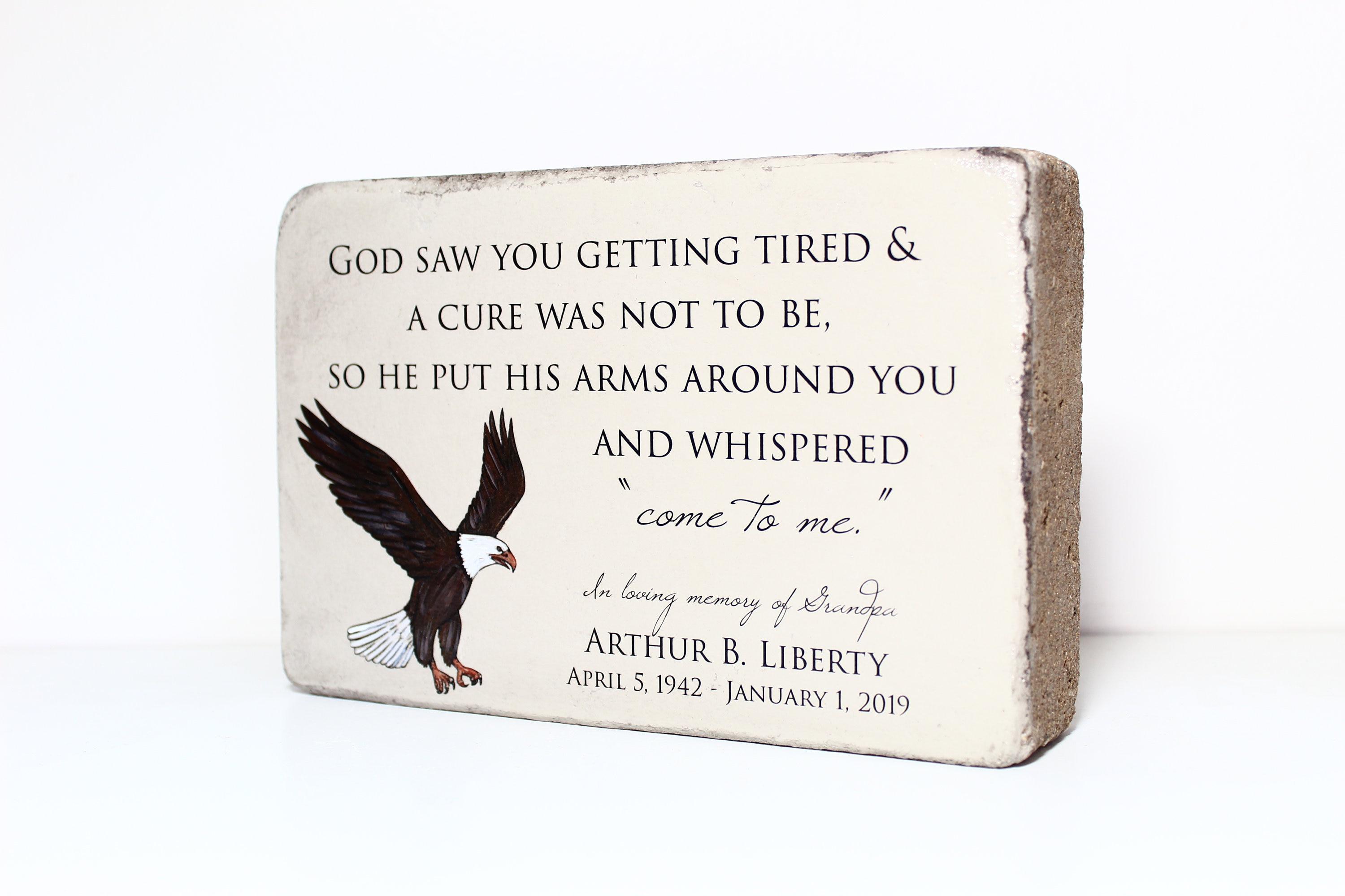 Personalized Eagle Memorial Stone, Handcrafted Remembrance Gift - Etsy