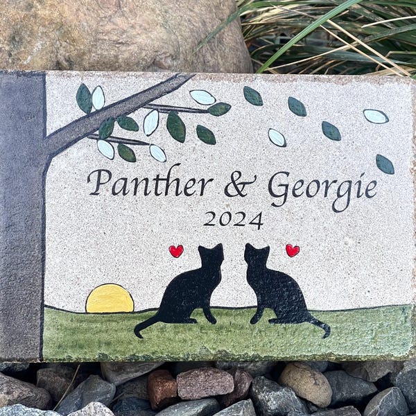 Black Cat on Tile - Etsy