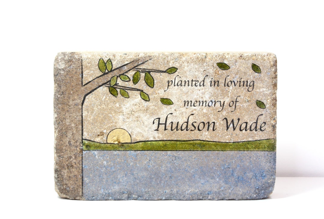 Memorial Stone. PERSONALIZED Memorial Gift. 6x9 Tumbled (concrete ...