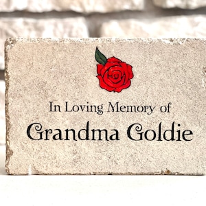 Memorial Stone. PERSONALIZED Memorial Gift. 6x9 Tumbled concrete Paver ...