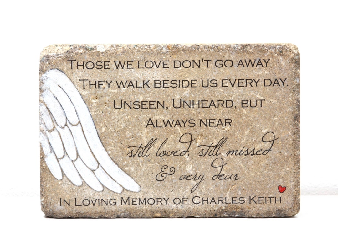 Memorial Stone. 6x9 PERSONALIZED Memorial Gift. Tumbled Concrete Paver ...