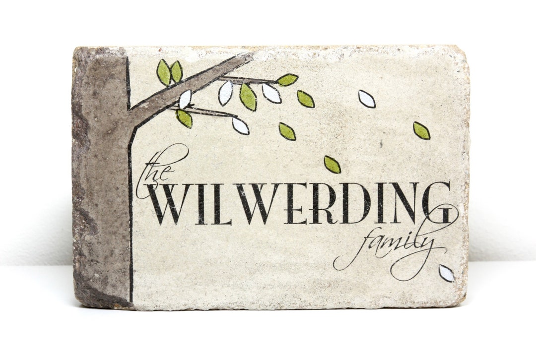 Personalized Last Name Stone, Rustic Family Name Garden Decor - Etsy