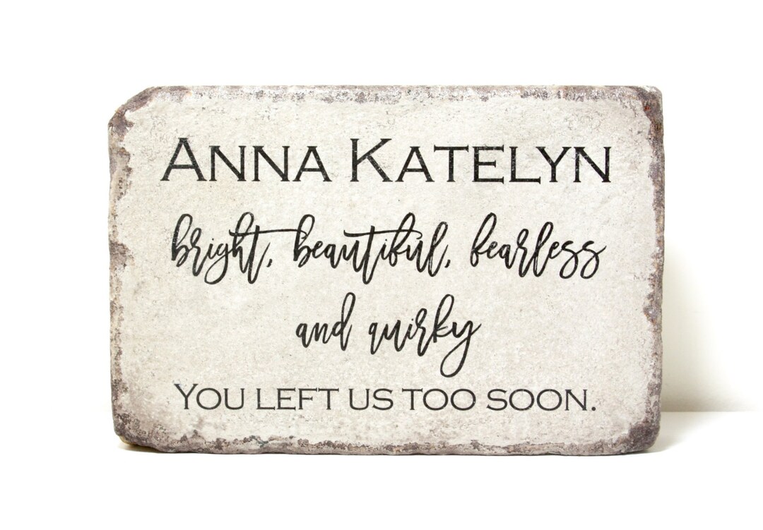 Personalized Memorial Stone. 6x9 Handcrafted Concrete Indoor/ Outdoor ...