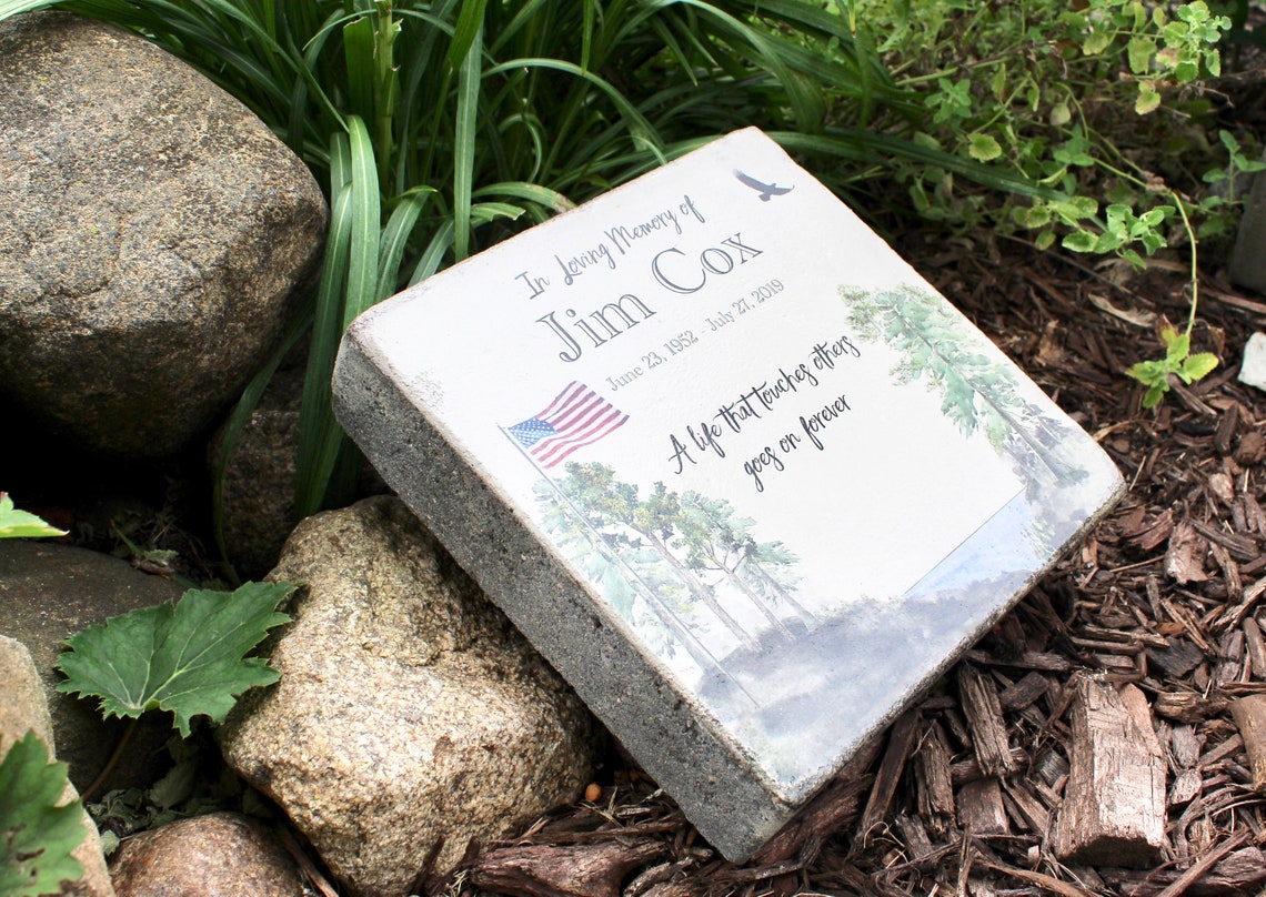 9x9 Handcrafted Personalized Concrete Memorial Stone. Memorial | Etsy