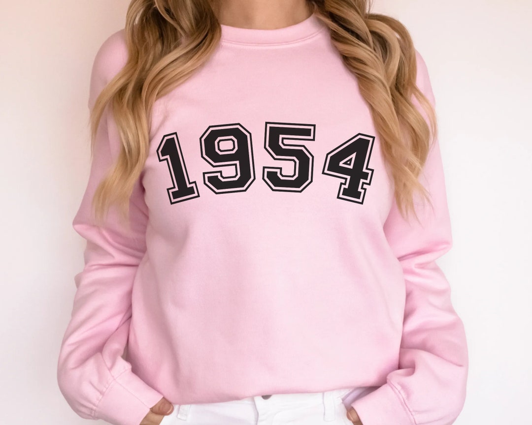 70th Birthday Sweatshirt 1954 Birth Year Number Crewneck Seventy Years ...