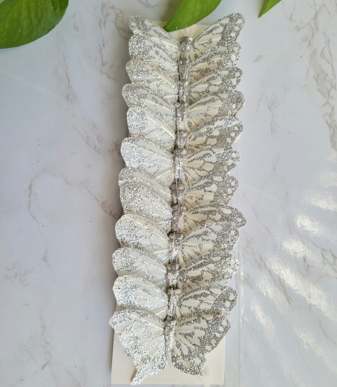 12 3 Feather Silver Glitter Butterflies 5 Inch - Etsy