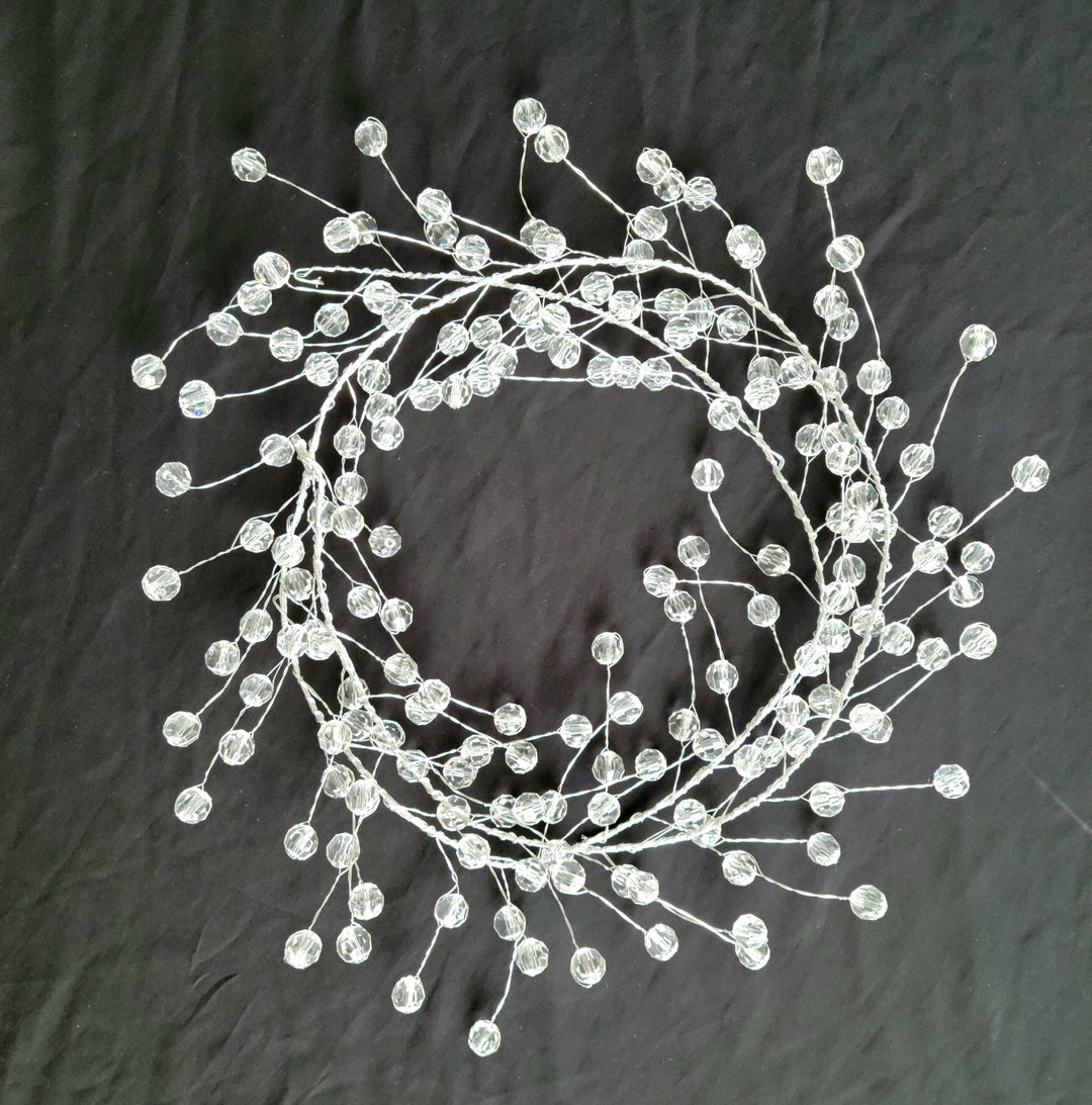 4 Ft. Clear Crystal Jeweled Garland, Acrylic Crystal Cascade on Wire ...