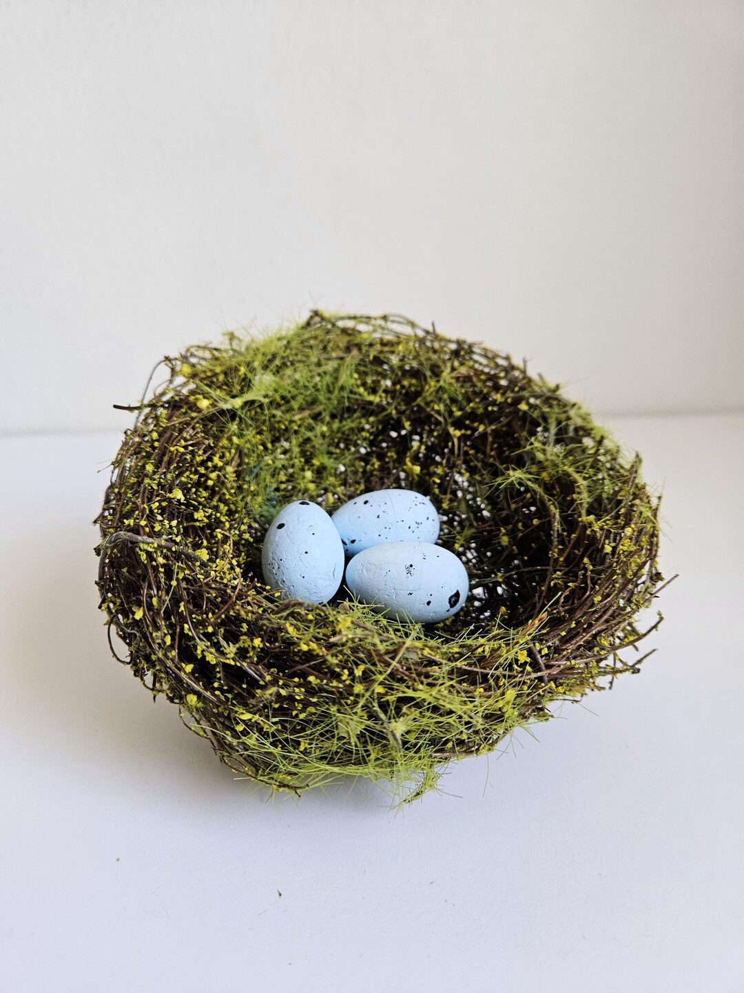 5" Vine/moss Artificial Nest With Eggs for Crafts, Home, Garden, Hats ...