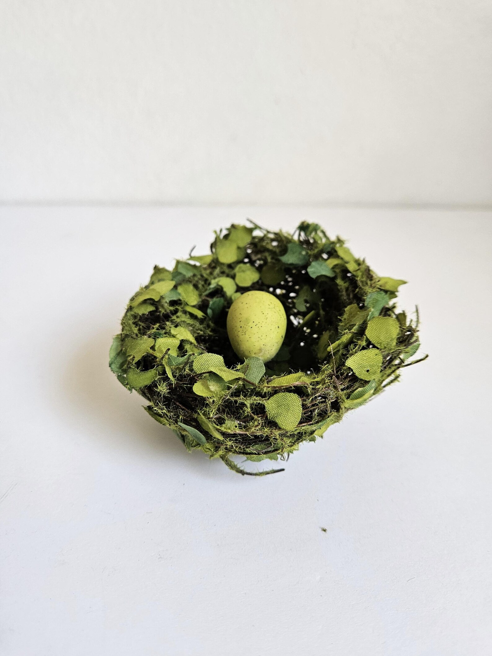 Small 3.5" Green Vine/moss Bird Nest With Egg for Garden, Home, Spring ...