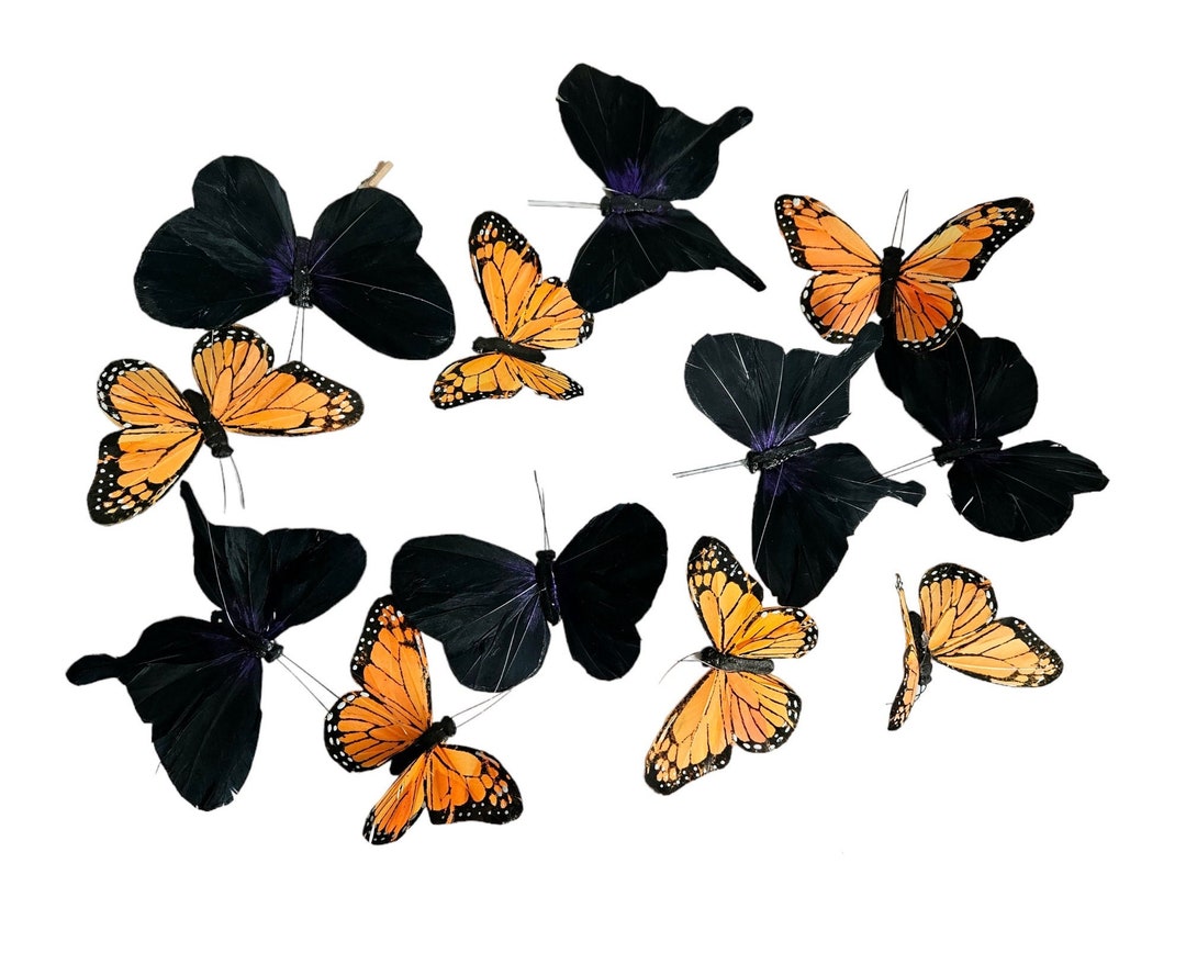 Halloween String Feather Butterflies Garland, Wall Hanging Butterfly ...