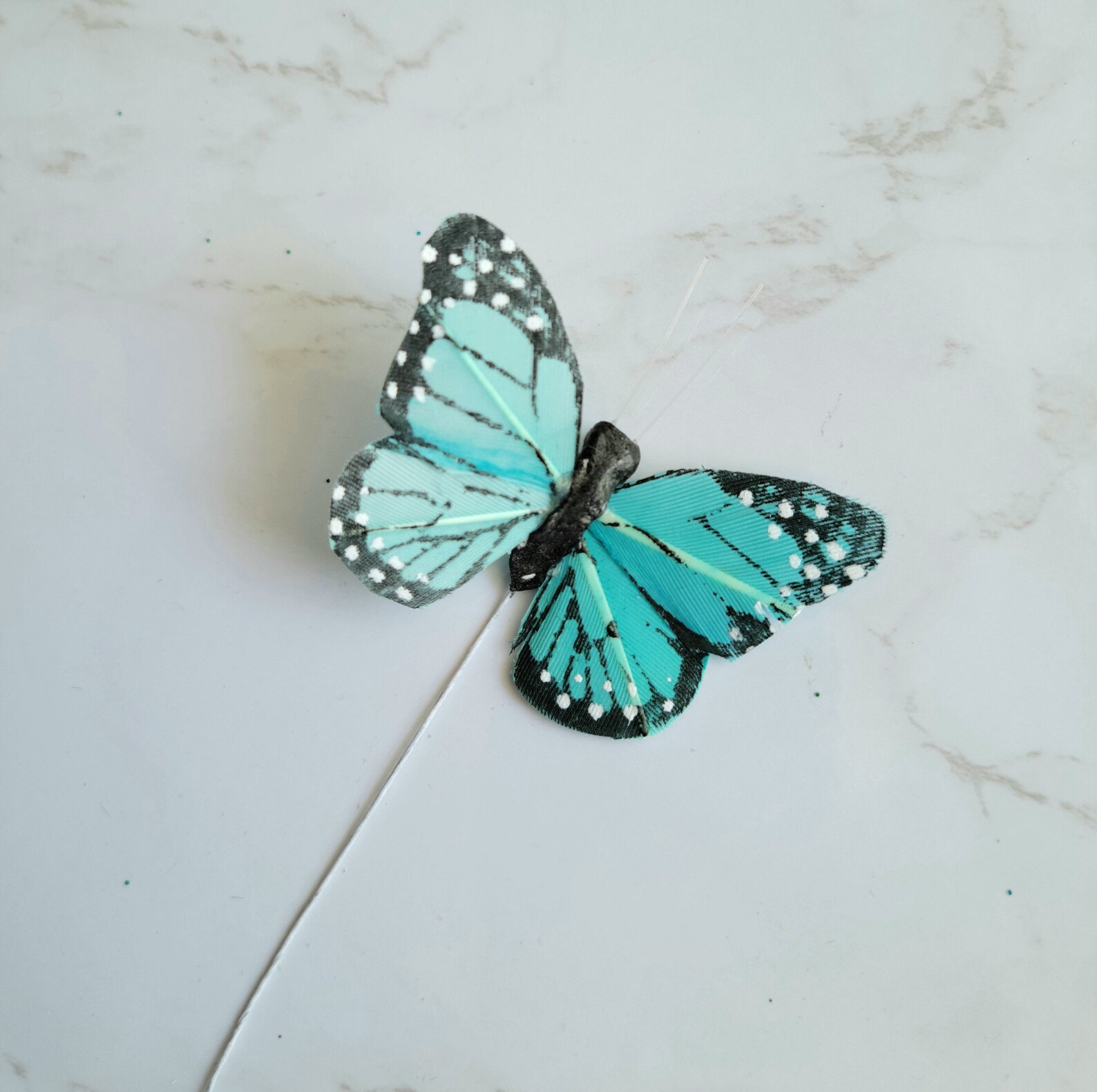 12 Multicolor 2" Monarch Feather Butterflies on Wire for Floral ...