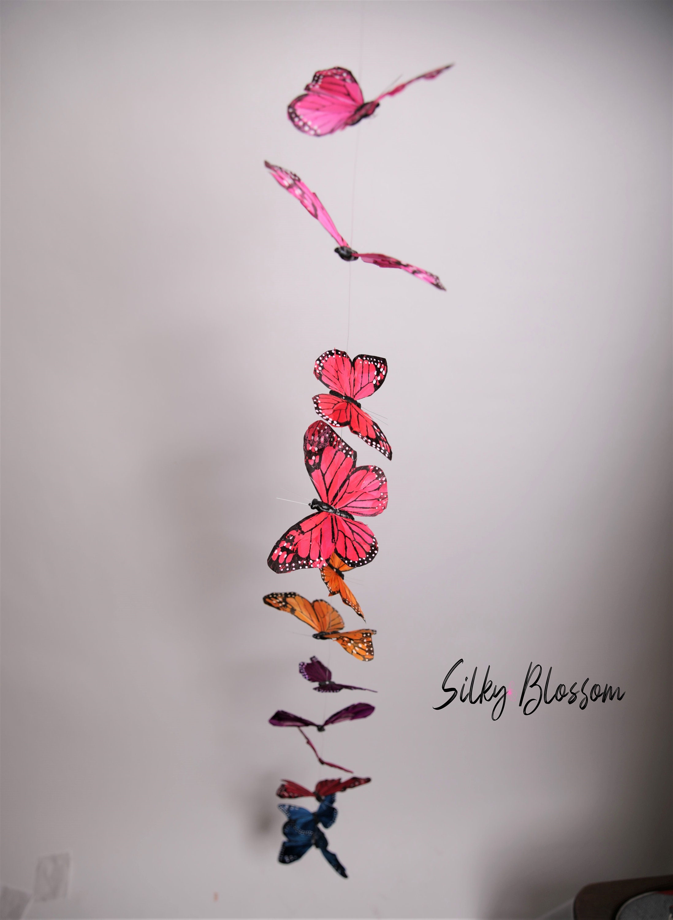 String Multicolor Feather Butterfly Garland , Wedding Decorations ...