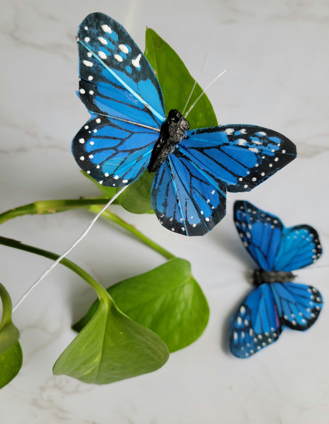 12 3 Blue Monarch Feather Butterflies Artificial - Etsy