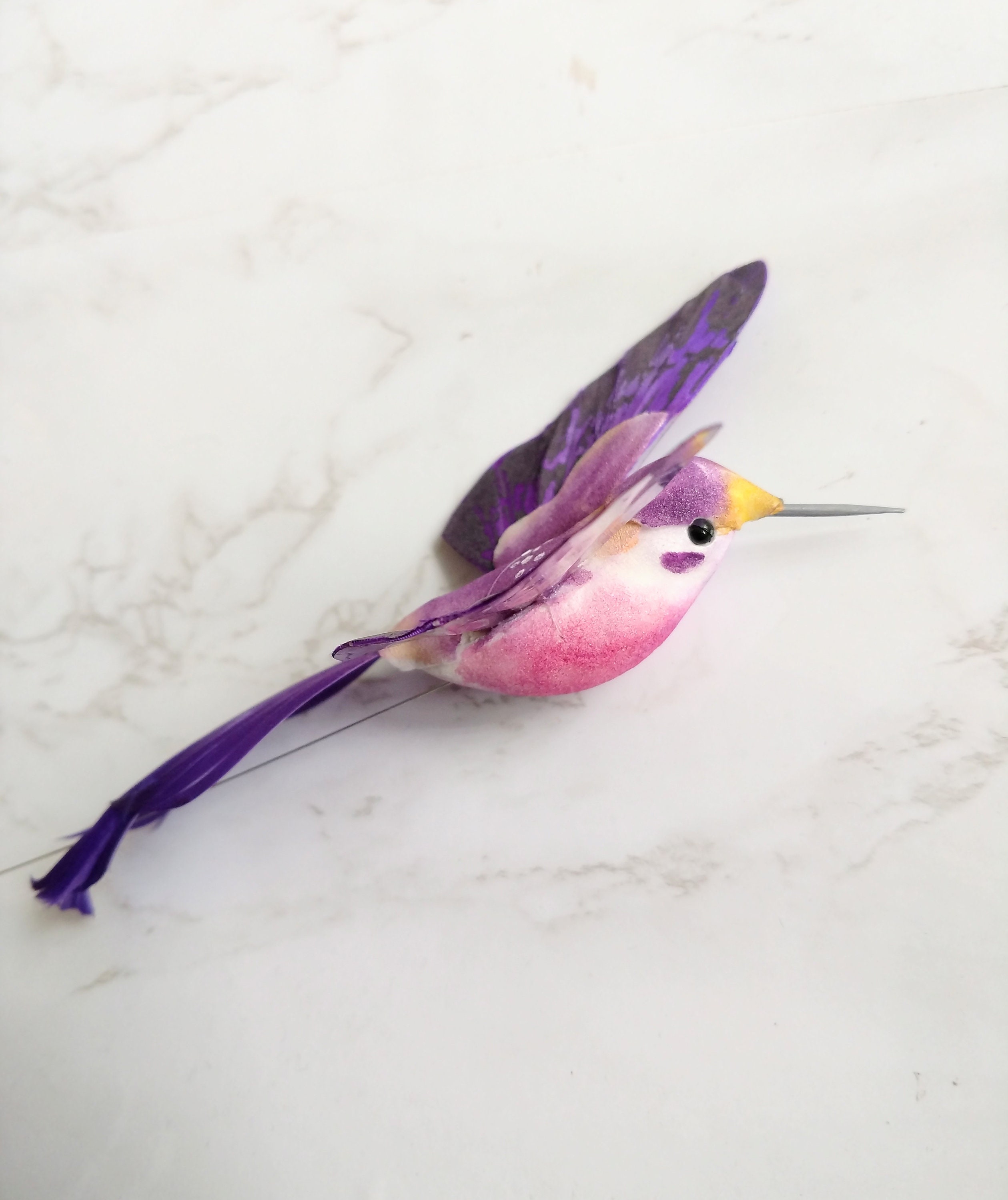12 Cute 6" Artificial Hummingbirds With Feathers on Wire for Crafts ...
