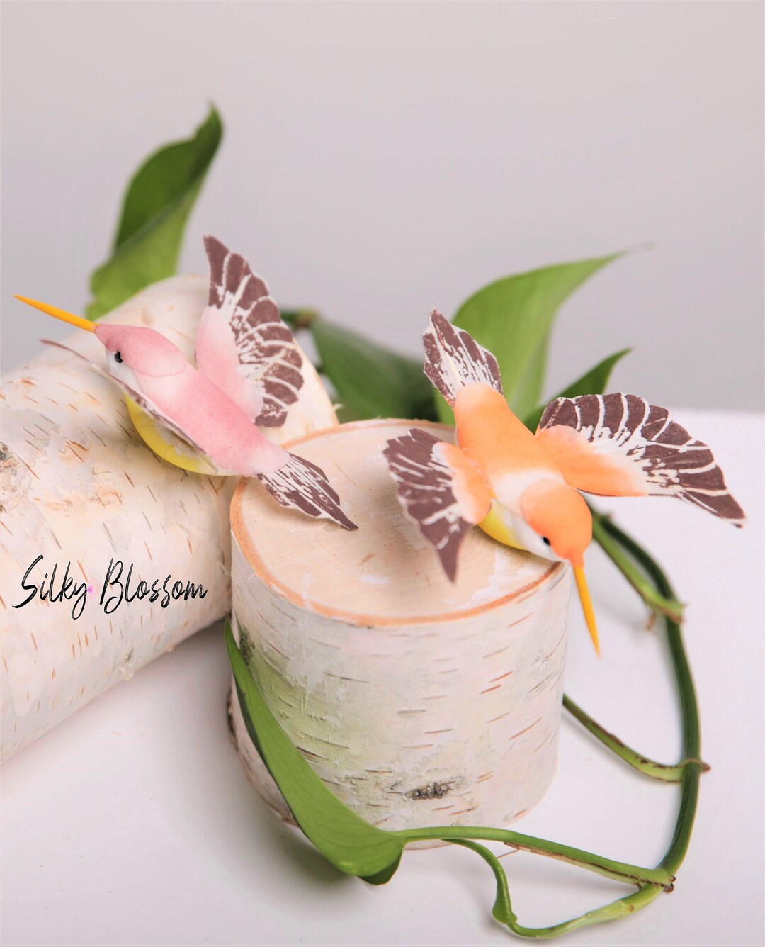 12 Cute 4 1/4" Hummingbirds, Artificial Feather Hummingbirds for Craft ...