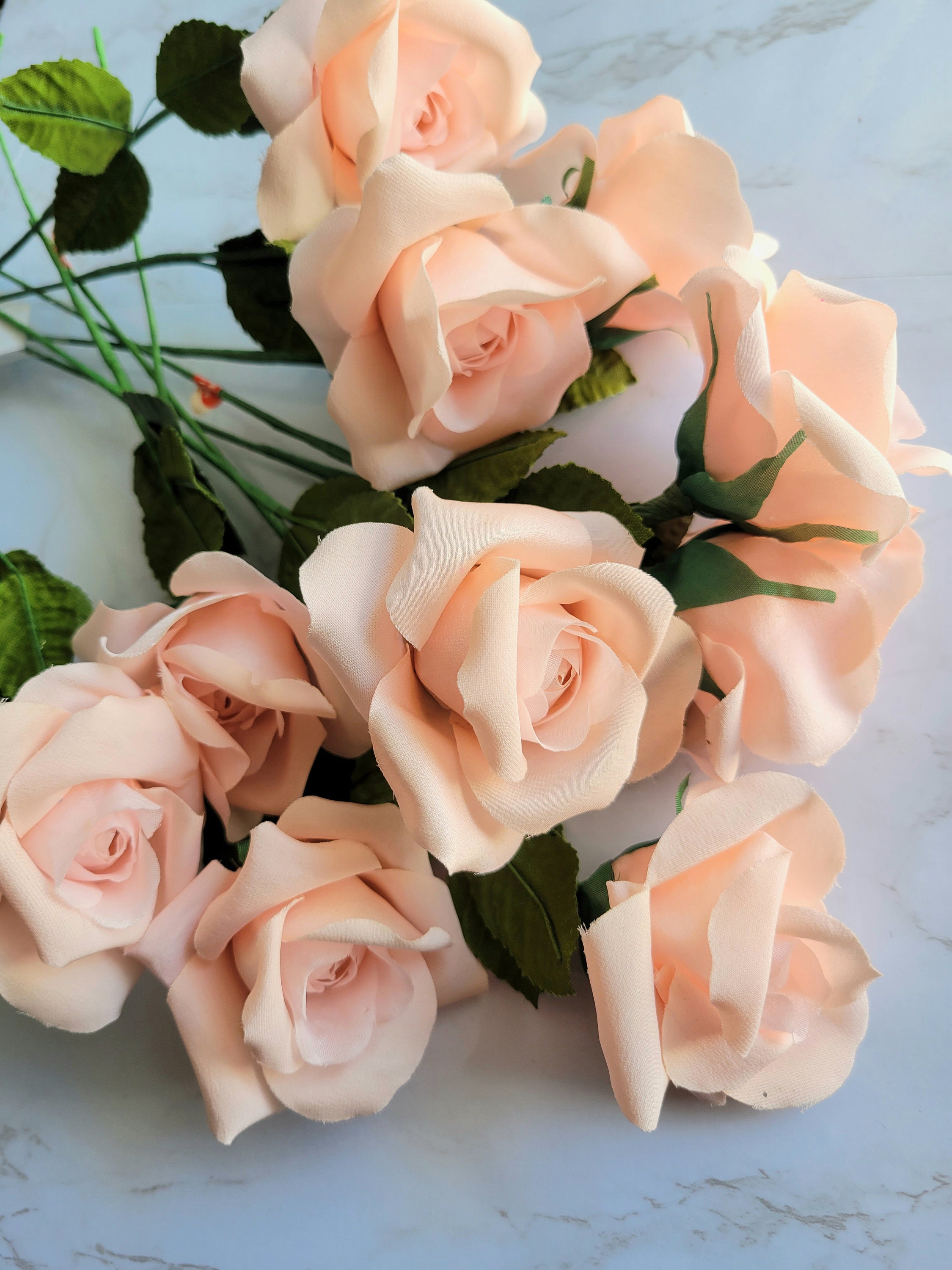 2 Pretty Vintage Peach Rose Silk Crepe Millinery Flowers for | Etsy