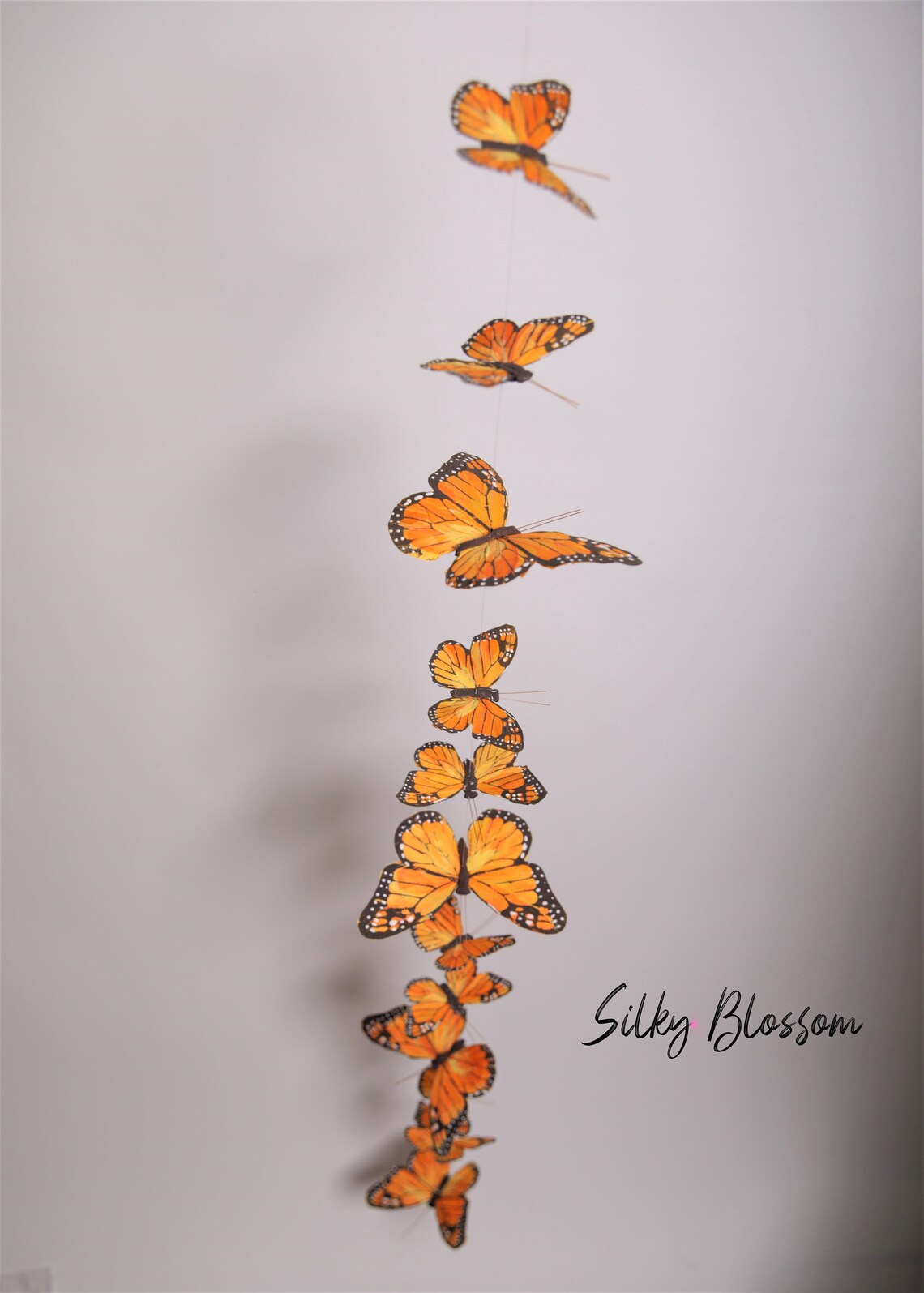 String Monarch Feather Butterflies Garland Orange Artificial - Etsy