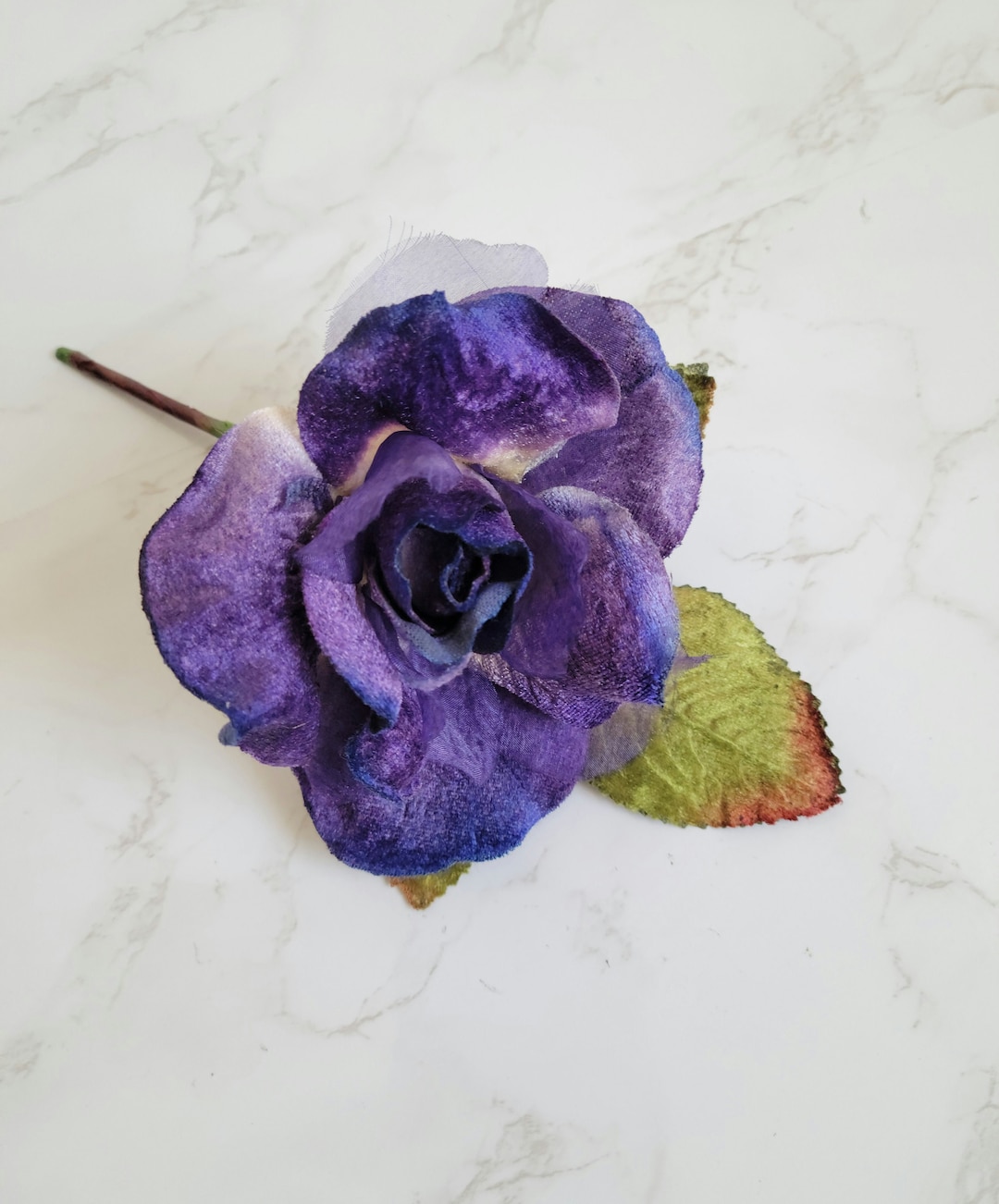Pretty Velvet and Organdy Silk Rose Purple for Millinery, Weddings ...