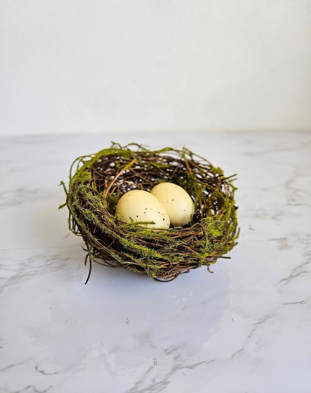 4" Vine/moss Artificial Nest With Eggs for Crafts, Home, Garden, Hats ...