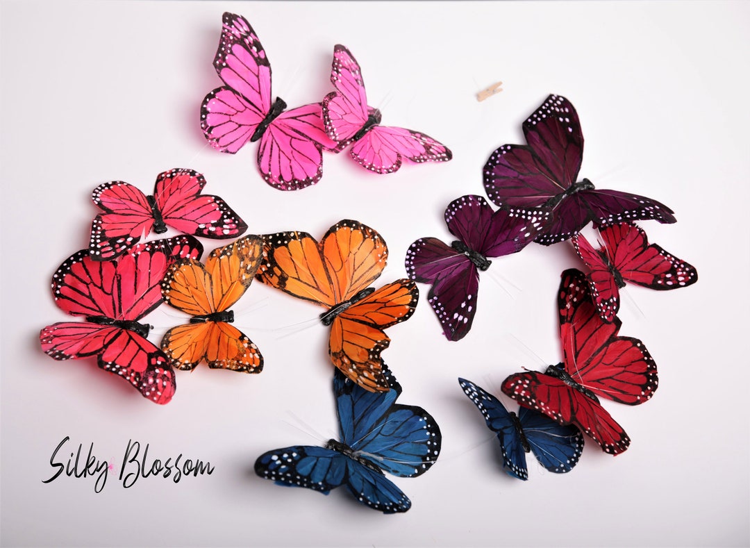 String Multicolor Feather Butterfly Garland , Wedding Decorations ...