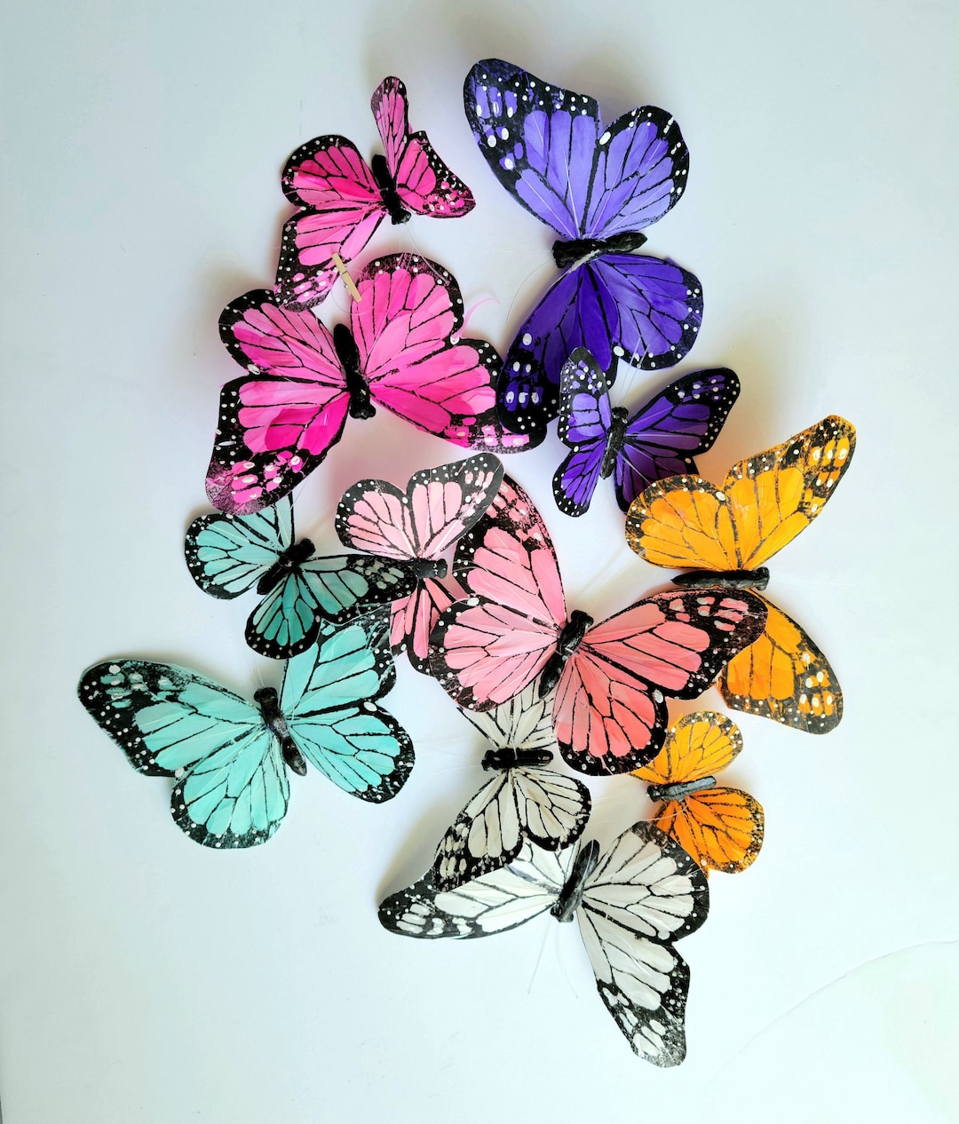 String Multicolor Feather Butterfly Garland , Wedding Decorations ...