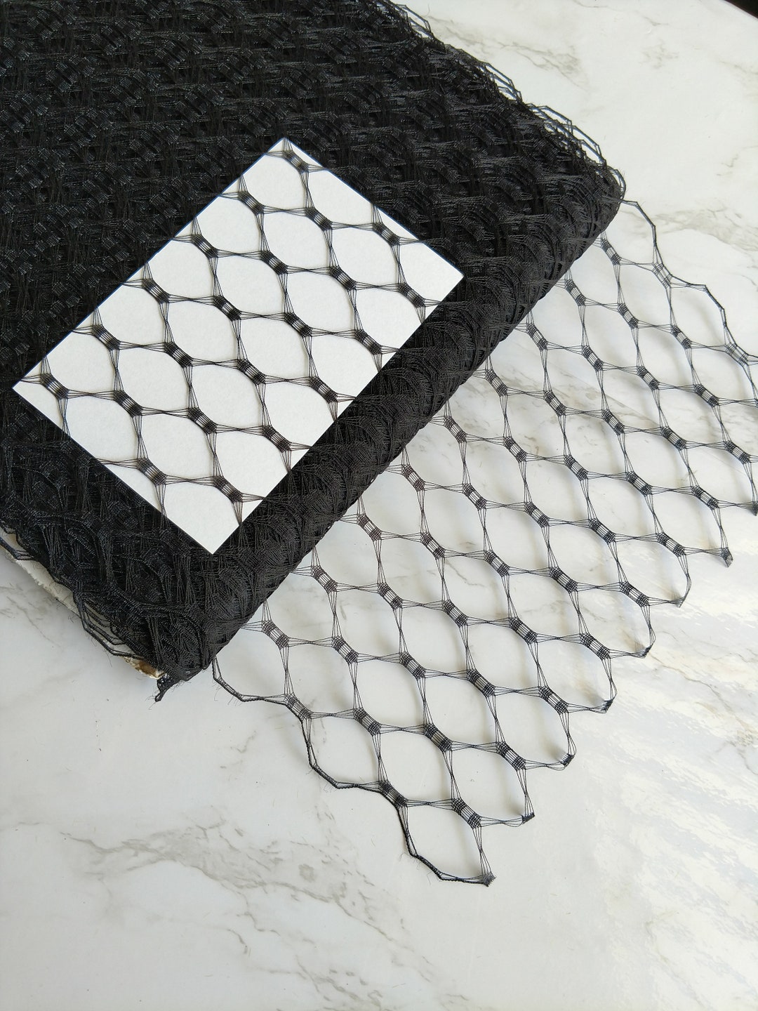 Black Hexagonal Veiling for Vintage Style Hats Veils 9 Inch Birdcage ...