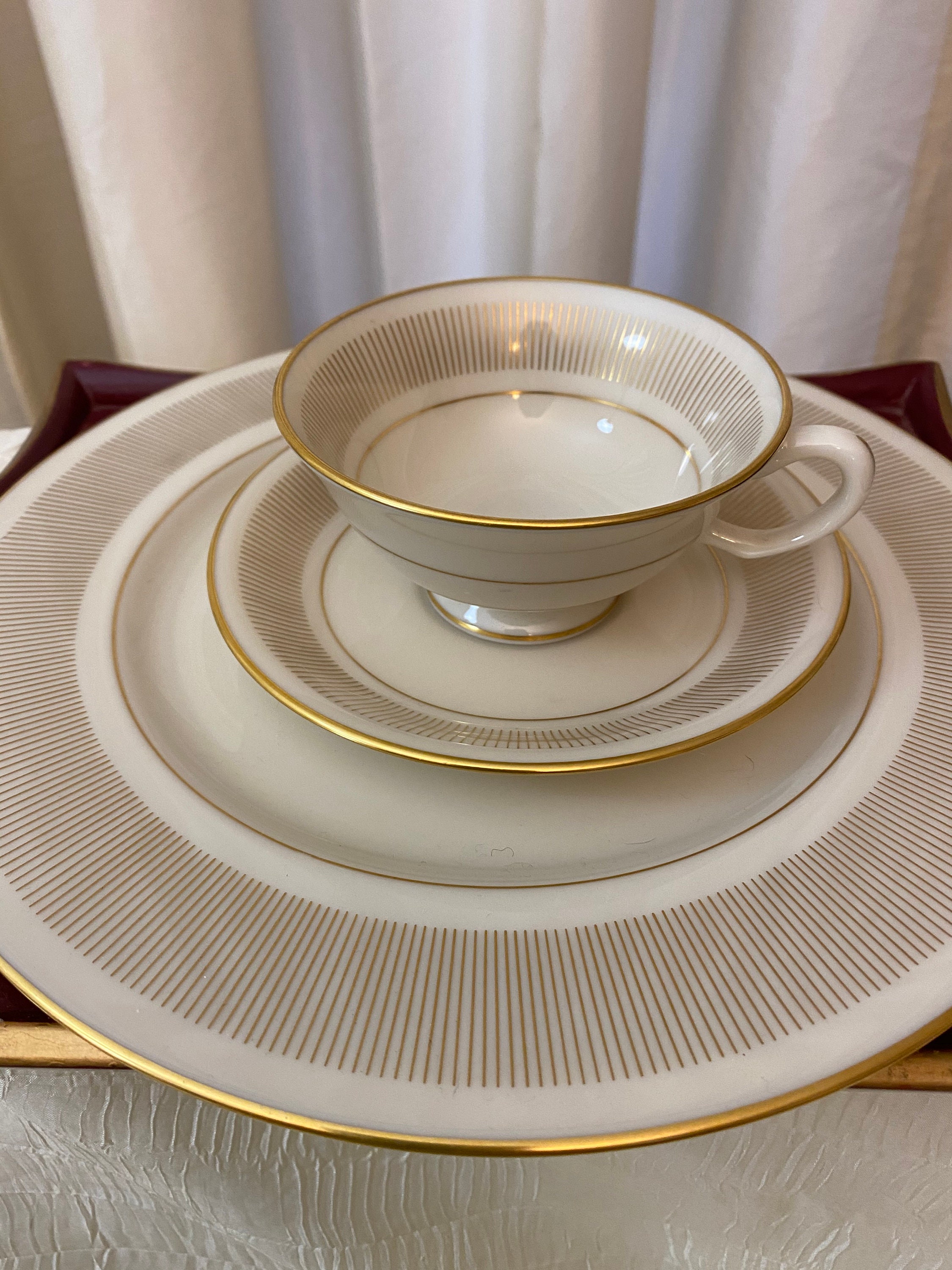 Vintage Lenox China Tea Set/Lenox Flourish Teacup | Etsy