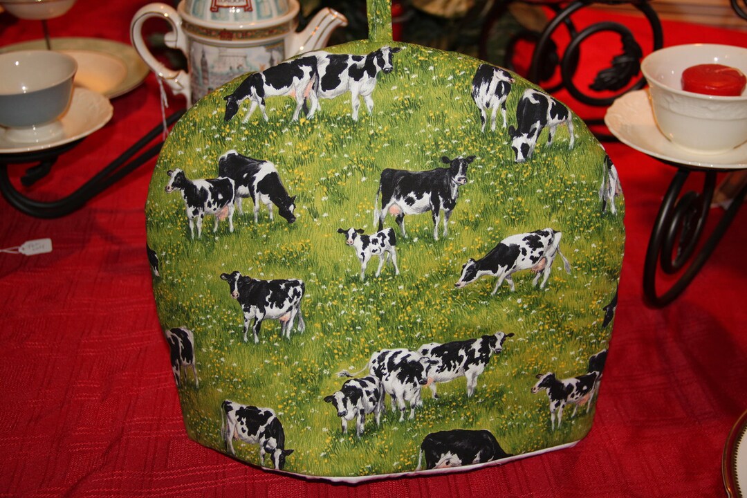 Handmade Tea Cozy, Tea Cosy, Pastoral Scene, Green Tea Cozy Tea Warmer ...
