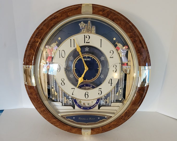 Seiko Melodies in Motion Swarovski Music Wall Clock QXM228BRH * Castle ...