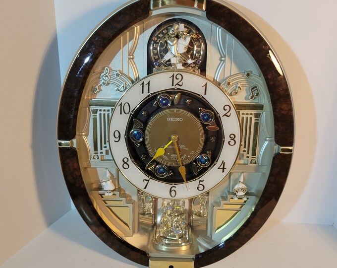 Seiko Melodies in Motion Swarovski Wall Clock QXM487BRH * Plays ...